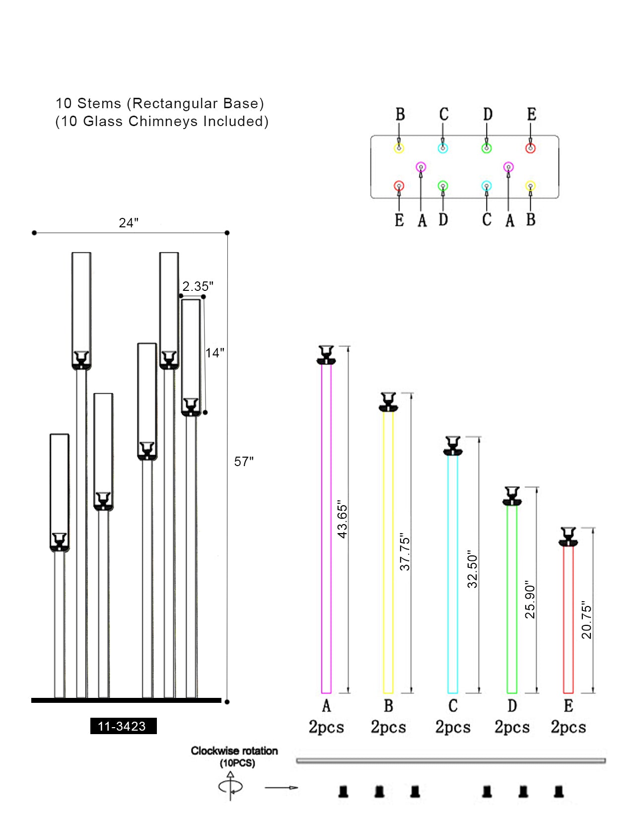 Diamond Glow Acrylic Candelabra Stand - Galore Home