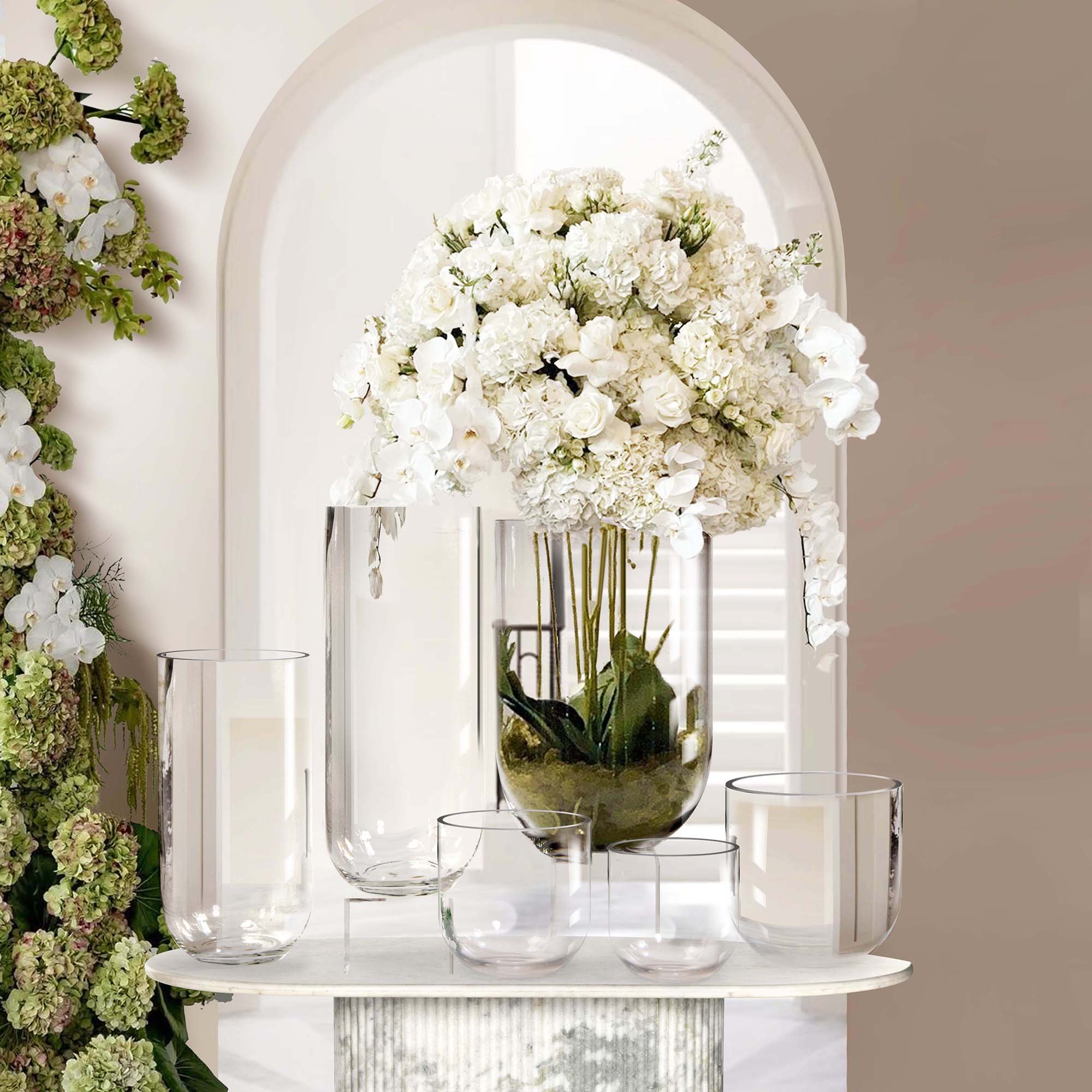Inverted Dome Premium Glass Vase | Modern Wedding Centerpiece - Galore Home