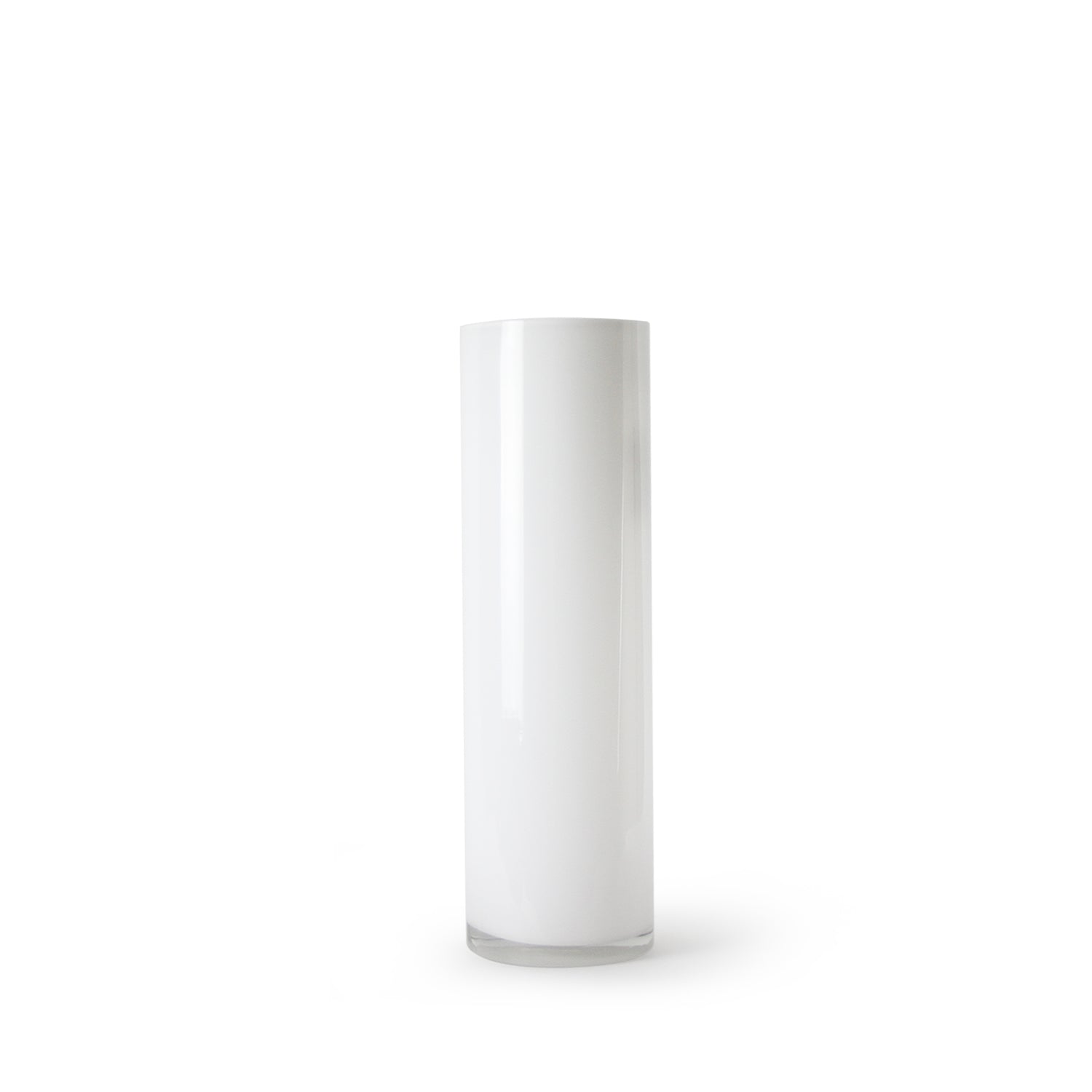 Multi-Layered White Glass Cylinder Vase - Galore Home