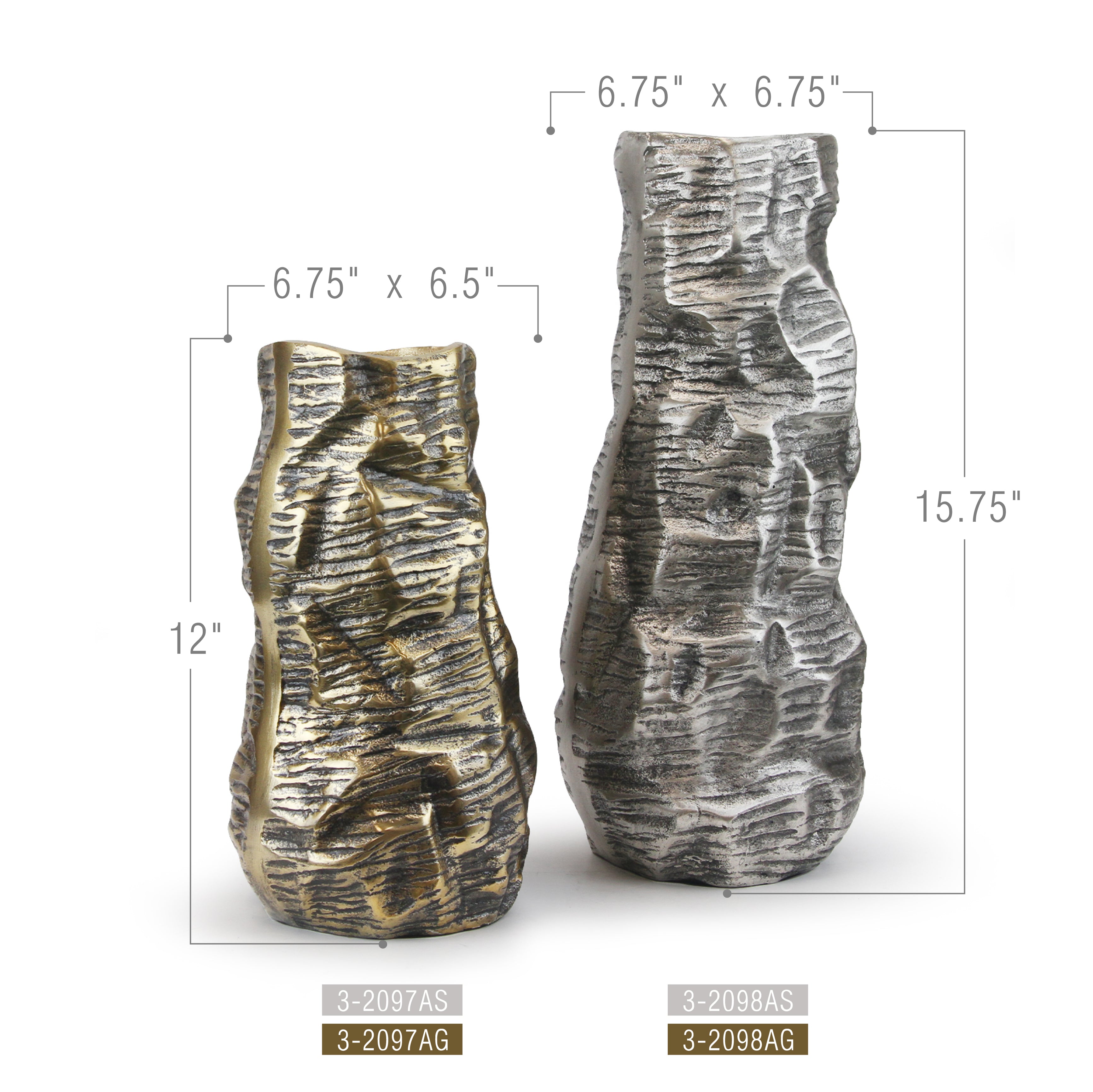 Molten Aluminum Vase - Galore Home