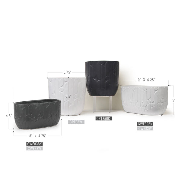 Ridged Ceramic Pot - Galore Home