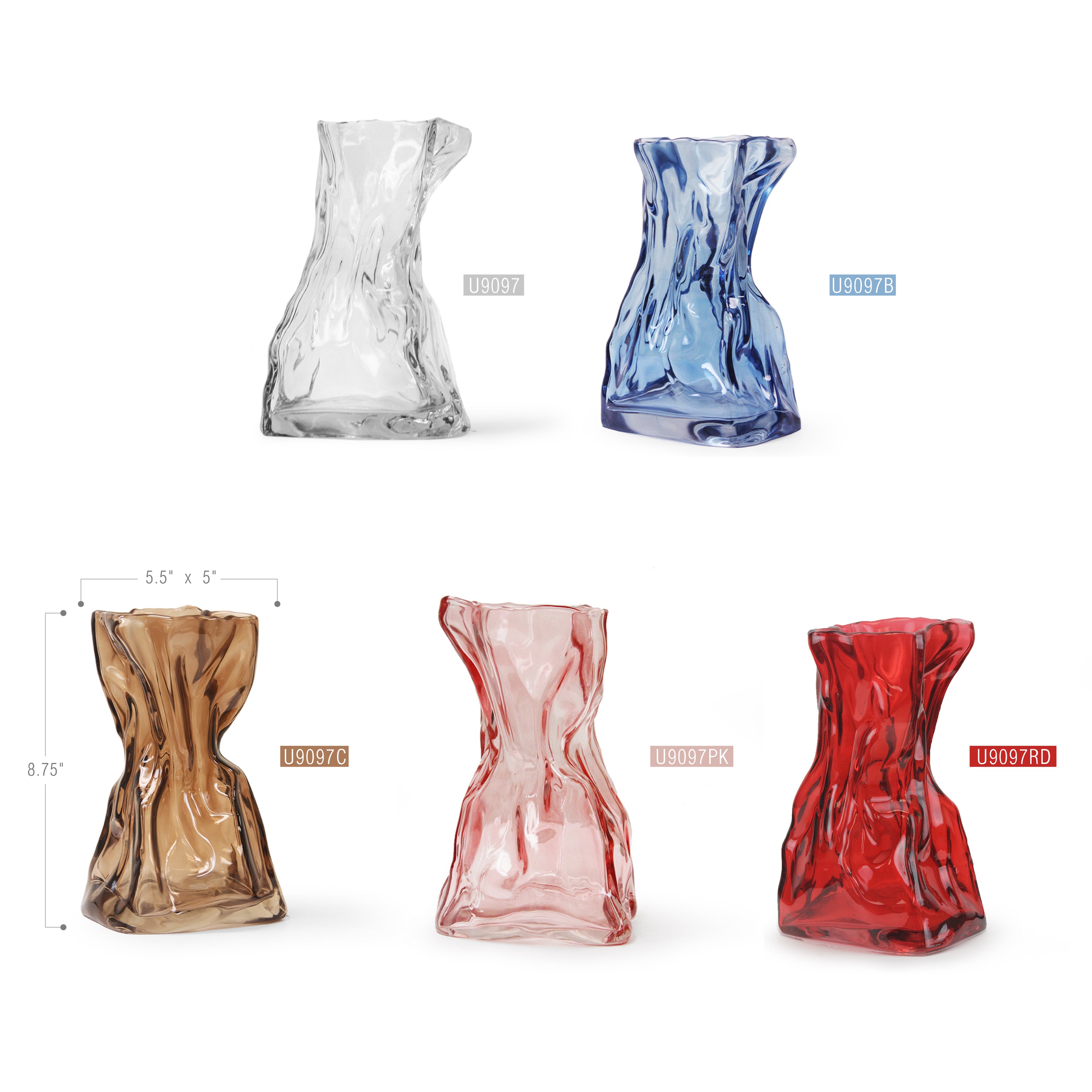 Contemporary Textured Glass Designer Flower Vase - Galore Home