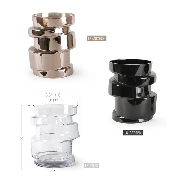 Spiral Solid Glass Votive Holder / Vase - Premium Tabletop Home Décor - Galore Home