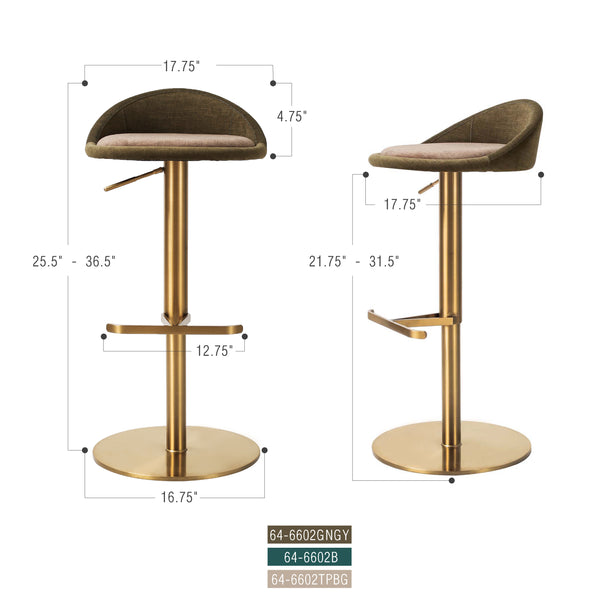Eclipse Swivel Counter Bar Stool | Modern Upholstered Kitchen Chair ...