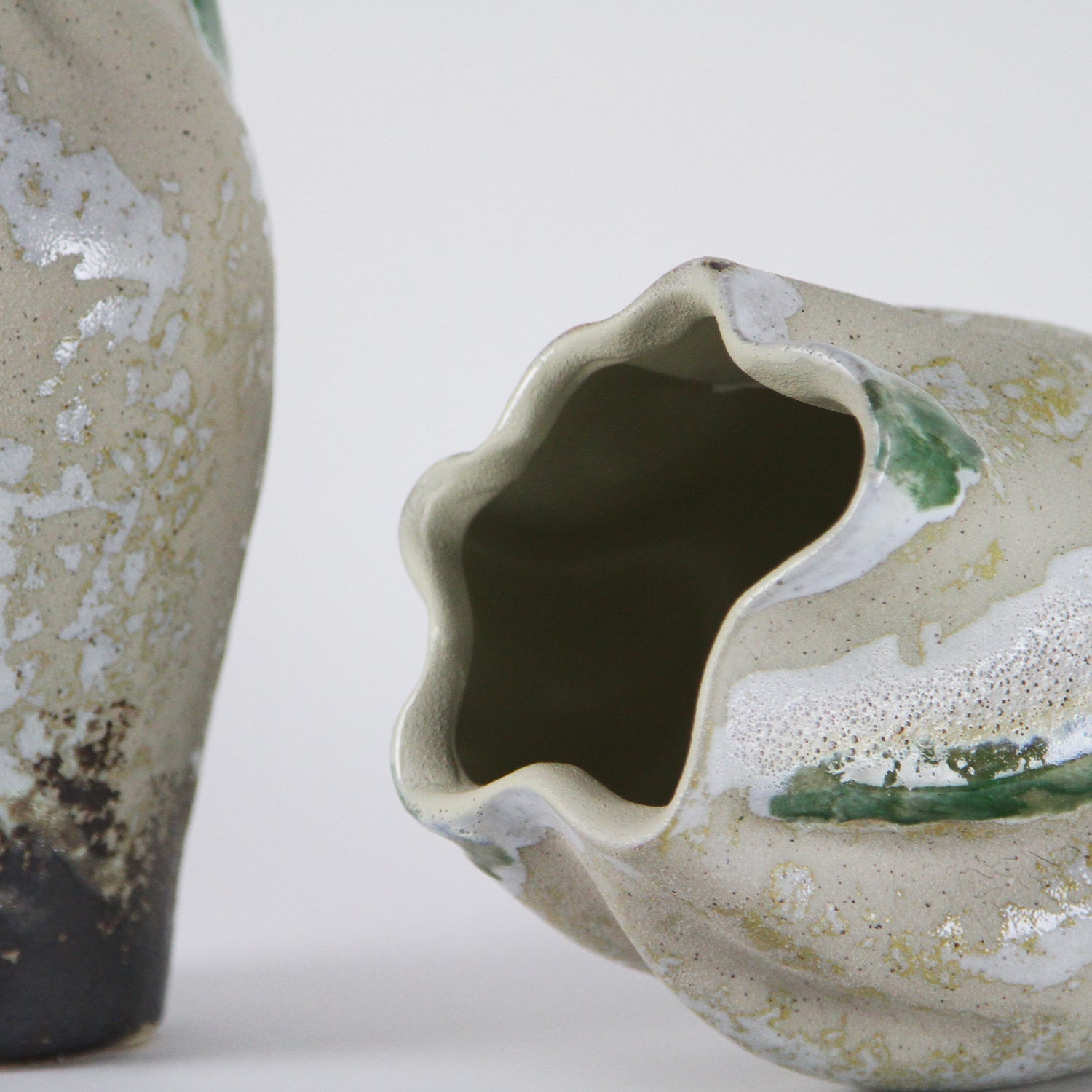 ChromaCraft Collection | Abstract Glaze Ceramic Flower Vase - Galore Home