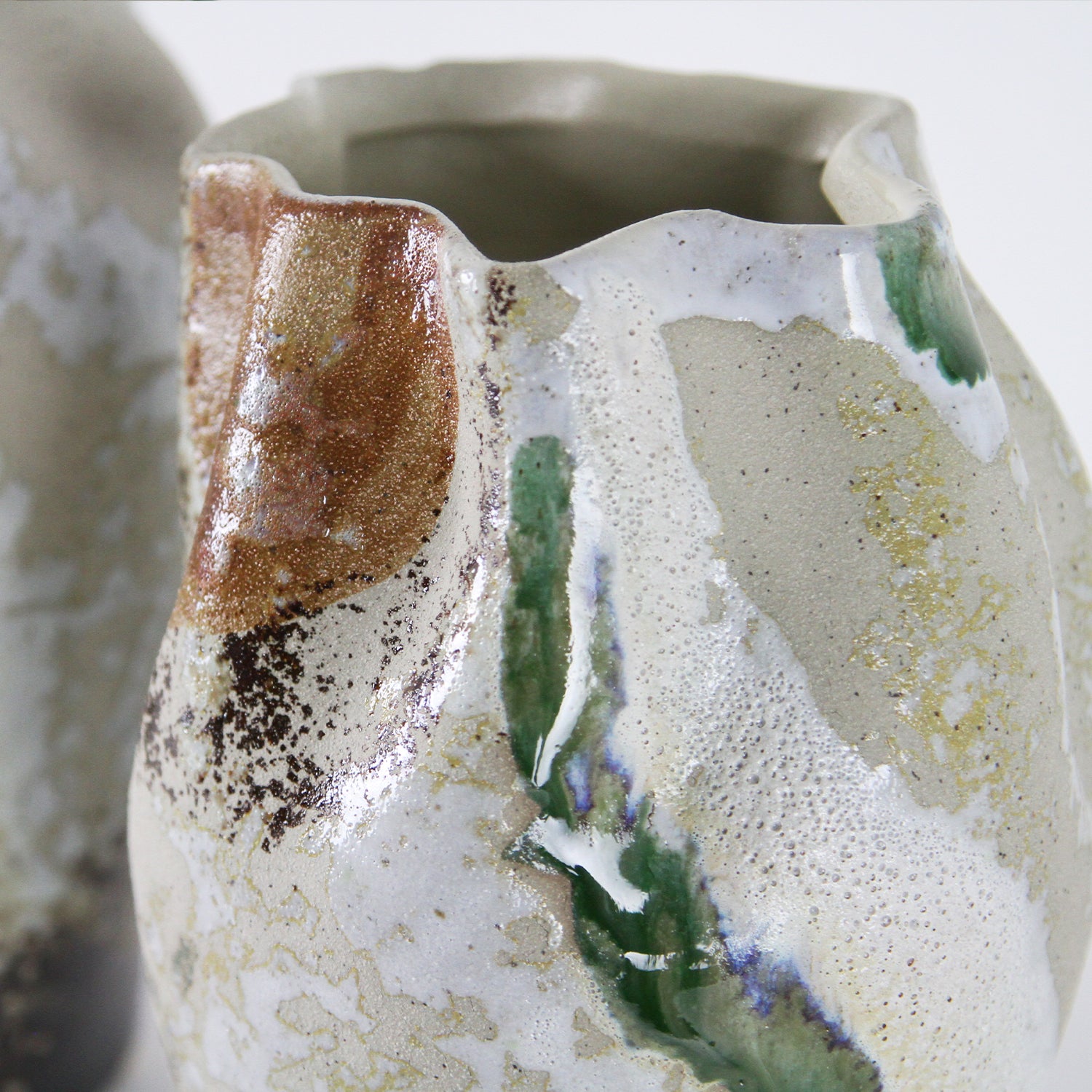 ChromaCraft Collection | Abstract Glaze Ceramic Flower Vase - Galore Home