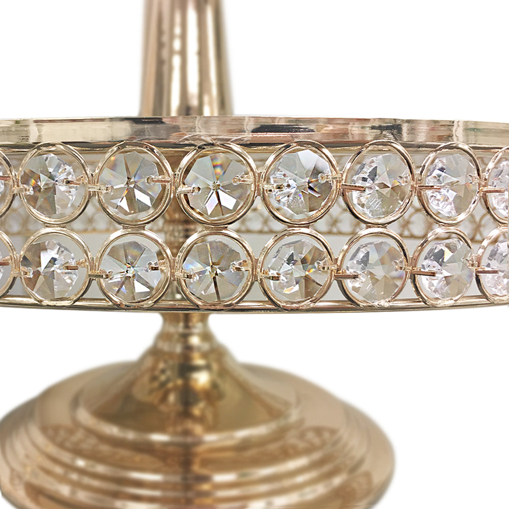 Double Layered Crystal Cake Stand Serving Tray - Galore Home