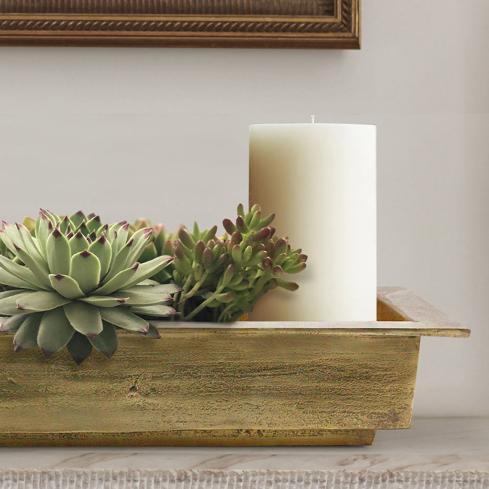 Long Trough Vase Pot | Metal Tabletop Display Home Décor - Galore Home