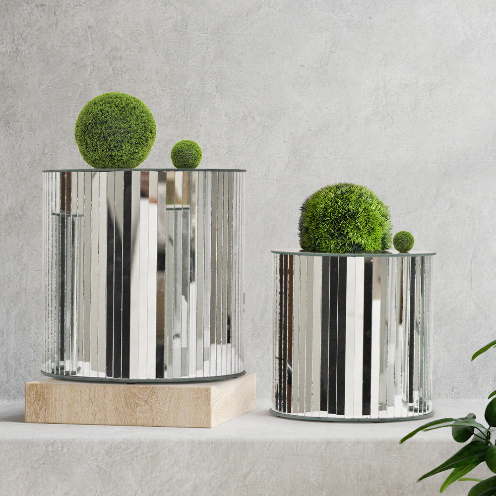 Mirrored Glass Table Stand - Galore Home