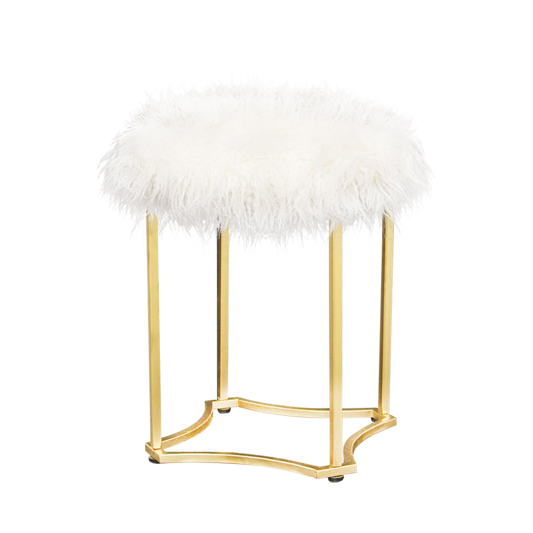 Alpaca Fur Stool - Galore Home
