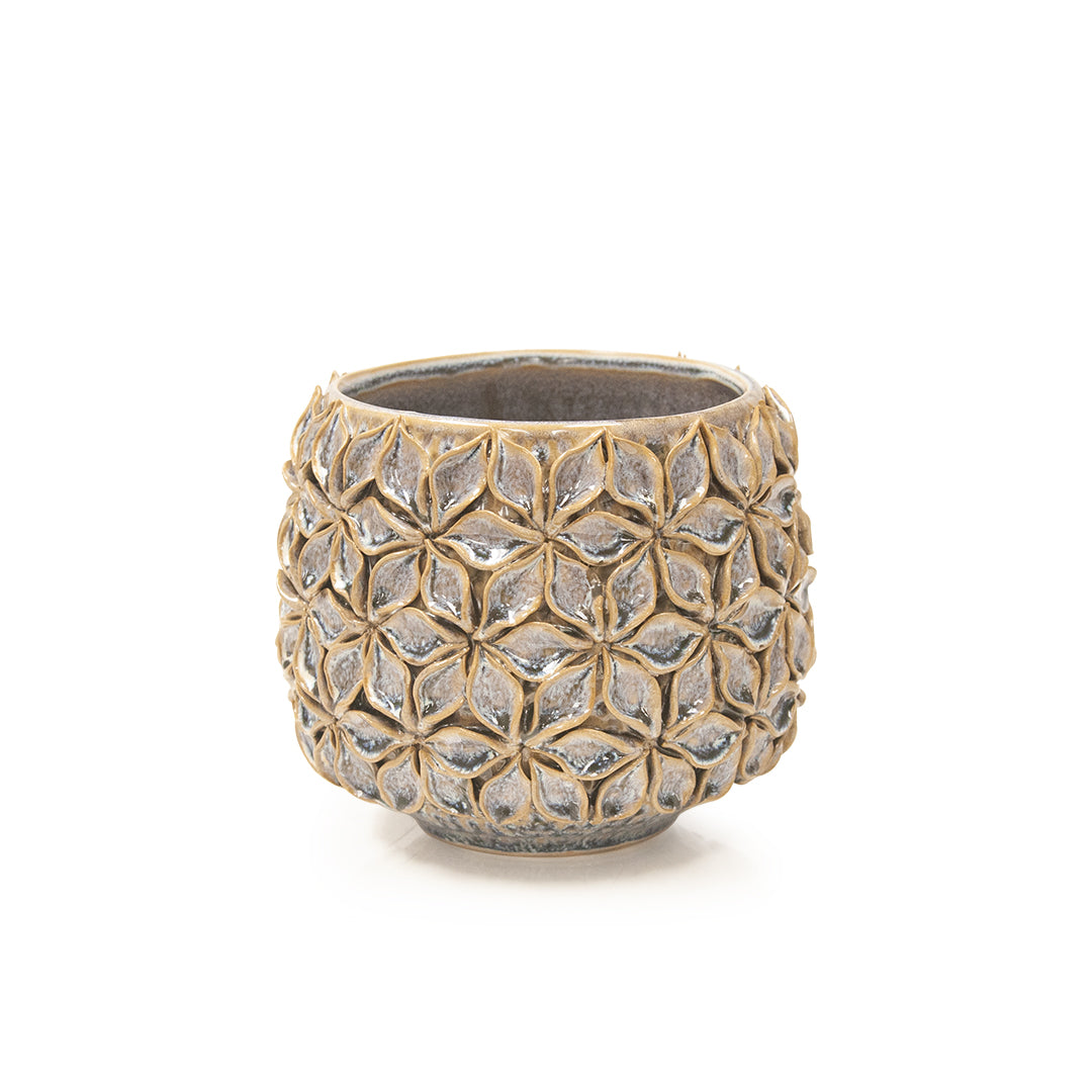 Lotus Ceramic Planter | 3D Sculptural Petal Floral Home Décor - Galore Home