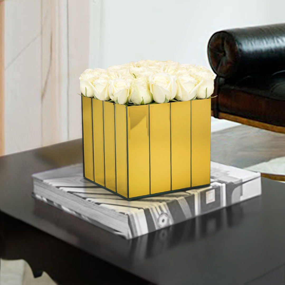 Mirror Glass Square Vase - Galore Home