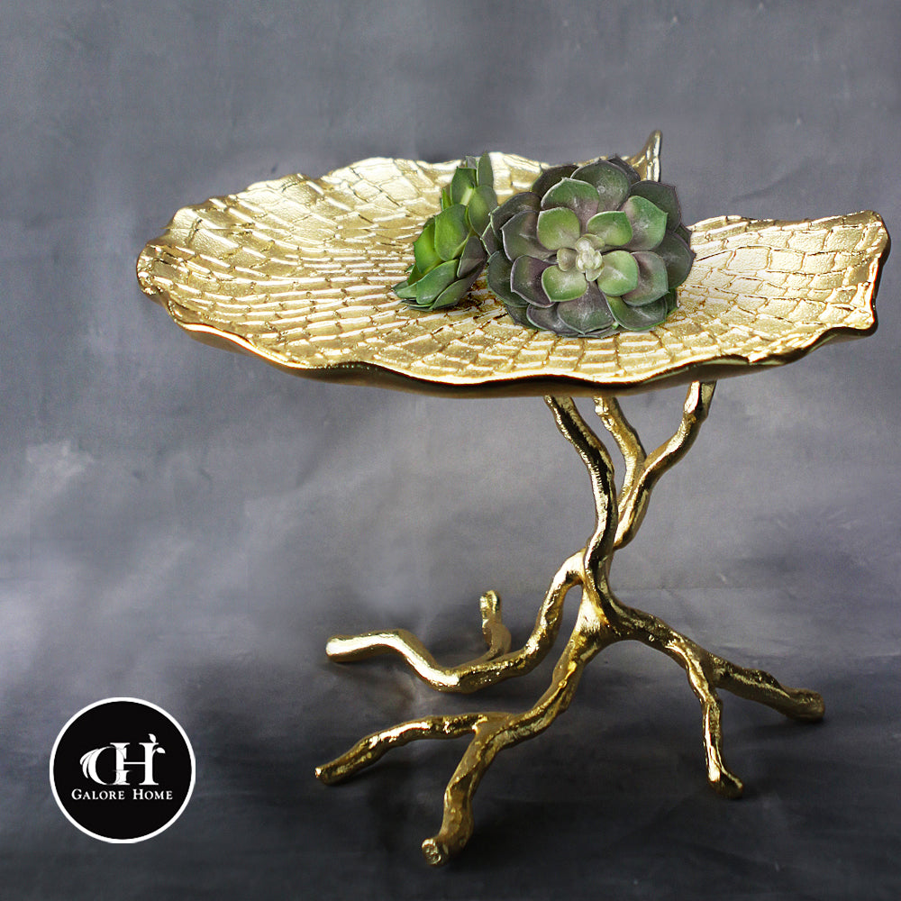 Golden Cake Stand Serving Tray / Display Platter - Galore Home