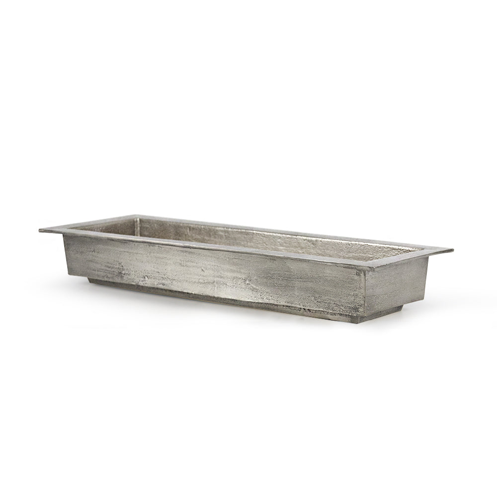 Long Trough Vase Pot | Metal Tabletop Display Home Décor - Galore Home